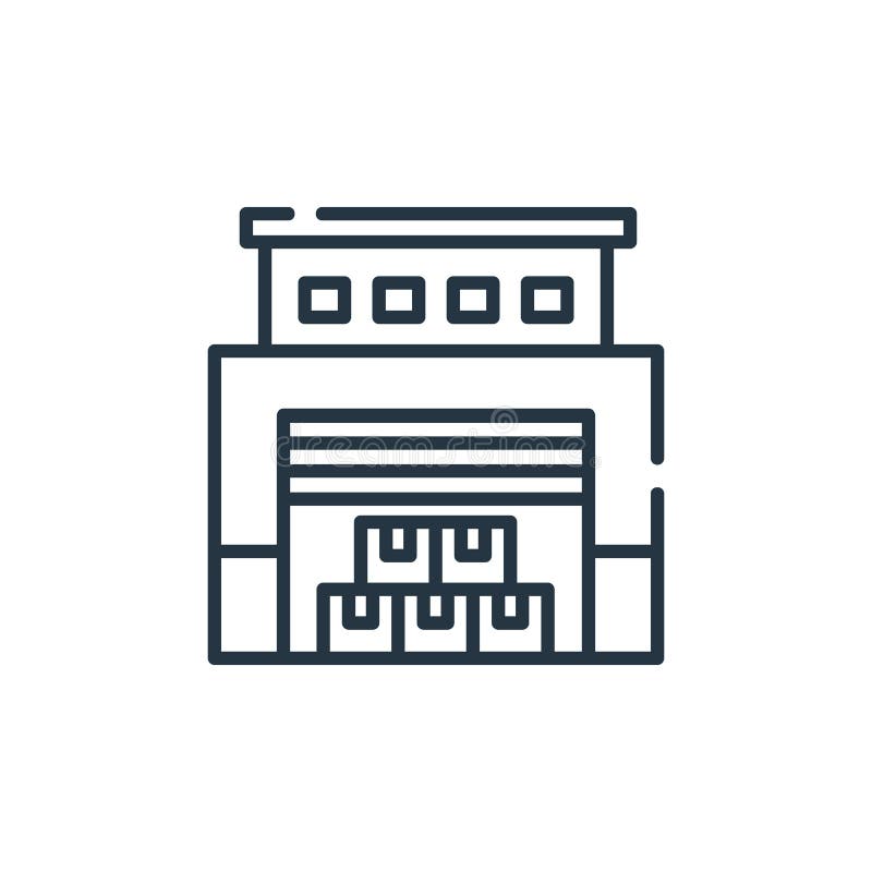 Warehouse Vector Icon Isolated on White Background. Outline, Thin Line ...