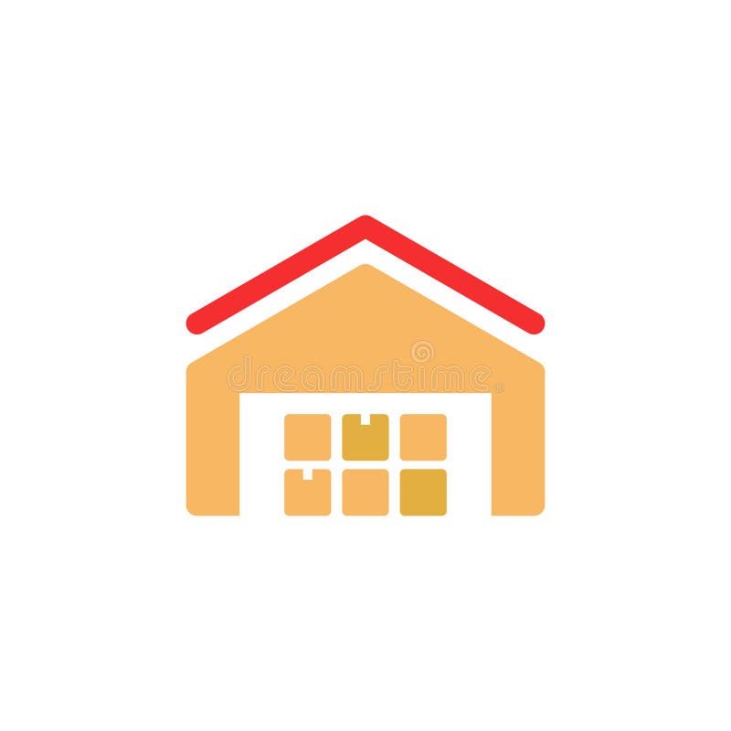 Warehouse Vector Icon Logo Design Stock Vector - Illustration of ...