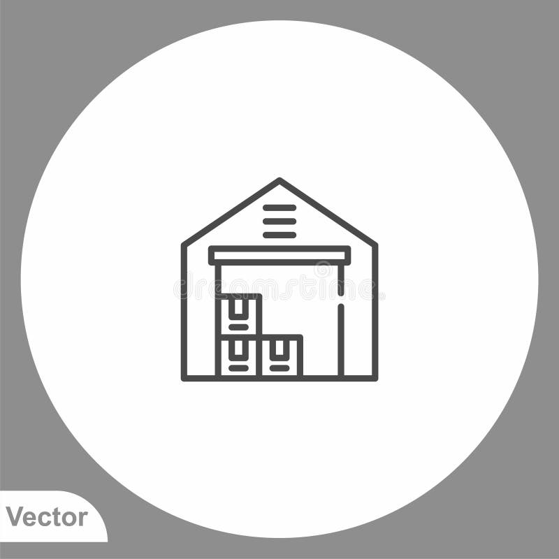 Warehouse Vector Icon Sign Symbol Stock Vector - Illustration of ...