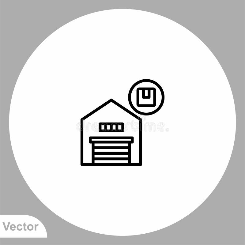 Warehouse Vector Icon Sign Symbol Stock Vector - Illustration of ...