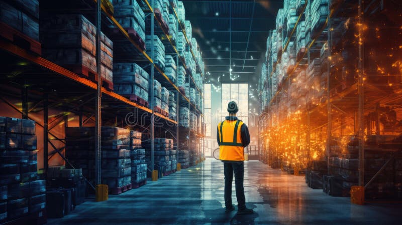 Warehouse view stock illustration. Illustration of male - 279877069