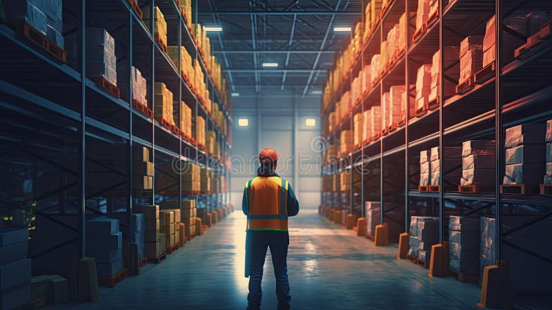 Warehouse view stock illustration. Illustration of manager - 279877091