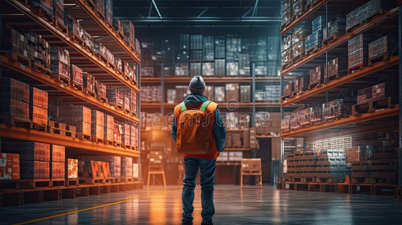 Warehouse view stock illustration. Illustration of male - 279877096