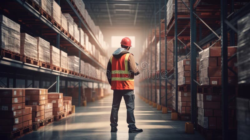 Warehouse view stock illustration. Illustration of work - 279877102
