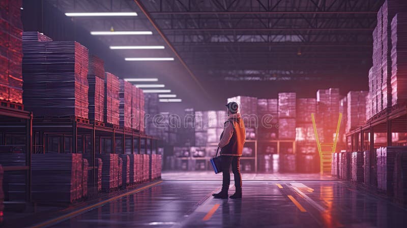 Warehouse view stock illustration. Illustration of employee - 279877109