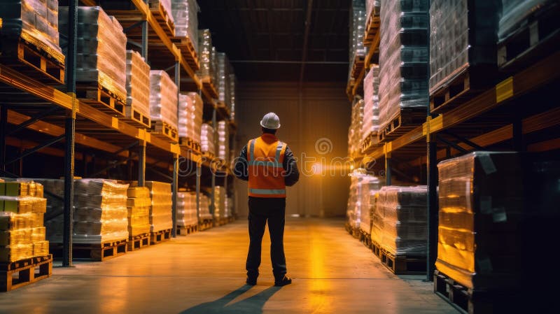 Warehouse view stock illustration. Illustration of occupation - 279877123