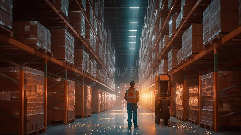 Warehouse view stock illustration. Illustration of manager - 279877132