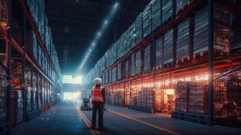 Warehouse view stock illustration. Illustration of good - 279877139