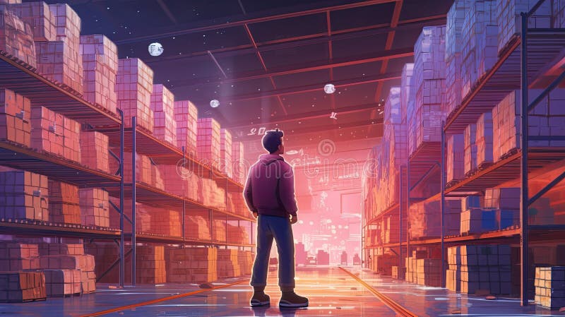 Warehouse view stock illustration. Illustration of hard - 279877163