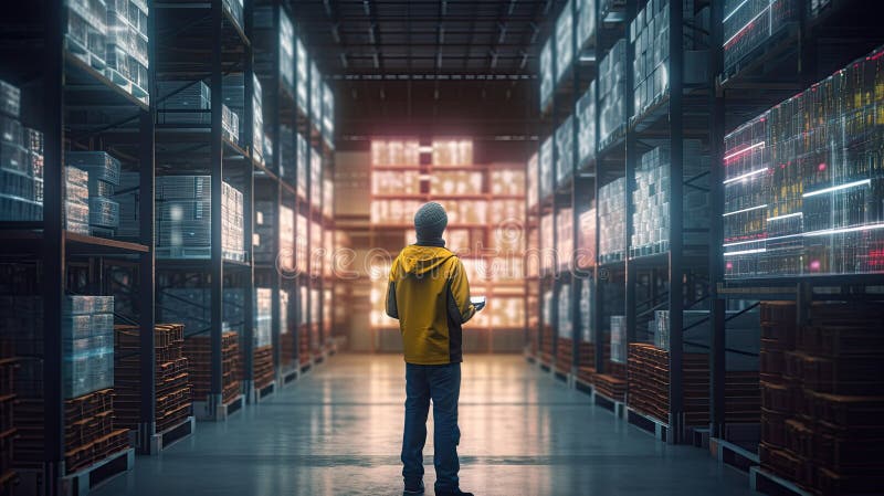 Warehouse view stock illustration. Illustration of male - 279877174