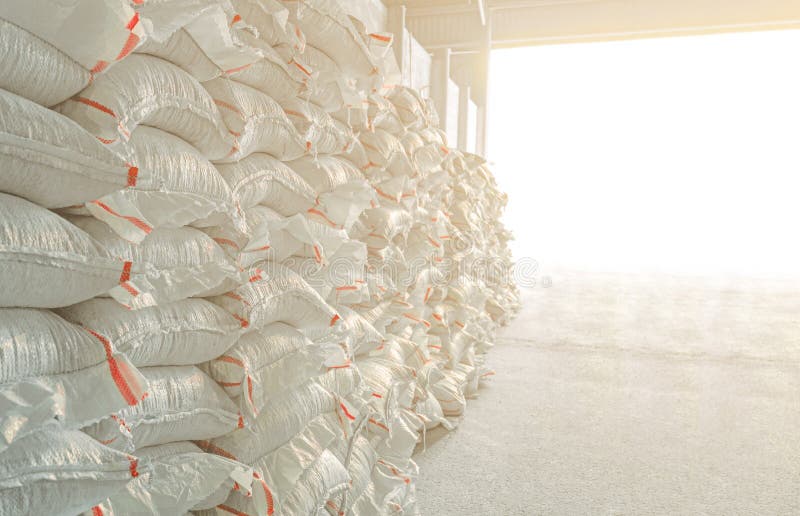 A Warehouse in Which Stacks of Bags of Goods are Stored Stock Image ...