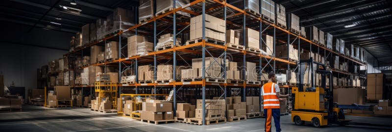 Warehouse Worker Checking the Barcode of Parcels Stock Image - Image of ...