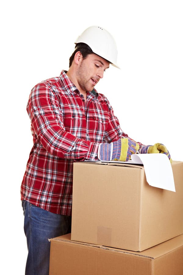 Warehouse Worker Controls Delivery Stock Photo - Image of cutout ...