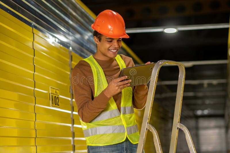 Warehouse Worker with Digital Tablet Doing Inventory Online Stock Photo ...