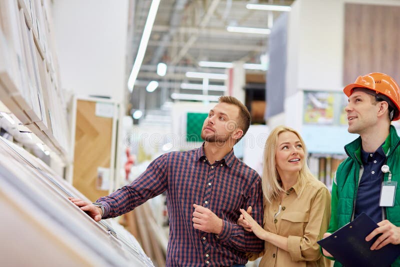 Warehouse Worker Help Customers Using Document Stock Image - Image of ...