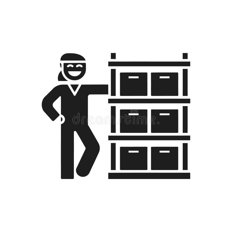 Warehouse Worker Icon stock vector. Illustration of sign - 361856708