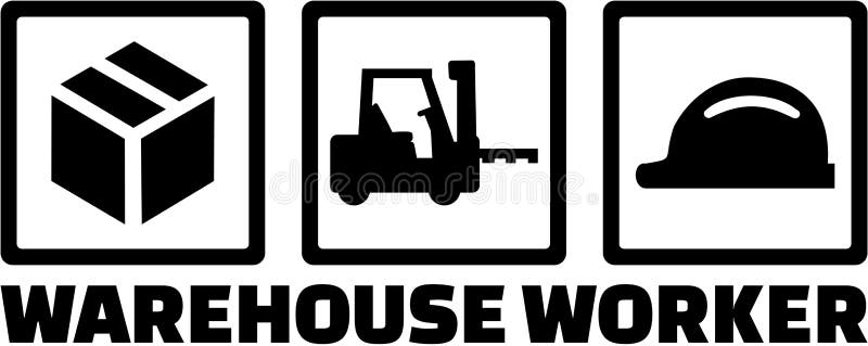 Warehouse Worker with Icons Stock Vector - Illustration of ...