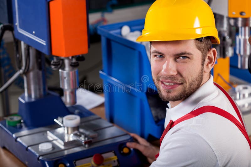 Warehouse Worker during Job Stock Image - Image of helmet, manufacture ...
