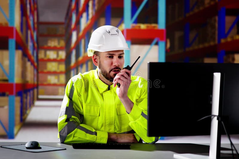Warehouse Worker and Manager Checking Inventory Stock Image - Image of ...