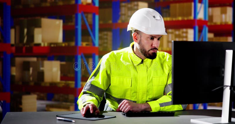 Warehouse Worker and Manager Checking Inventory Stock Photo - Image of ...
