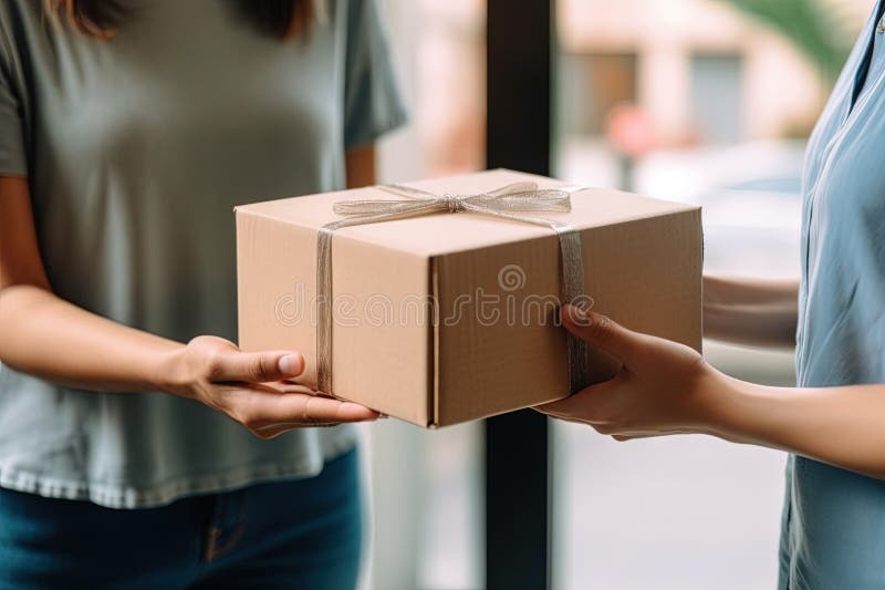 Warehouse Worker and Manager Passing a Box Generative AI Stock ...