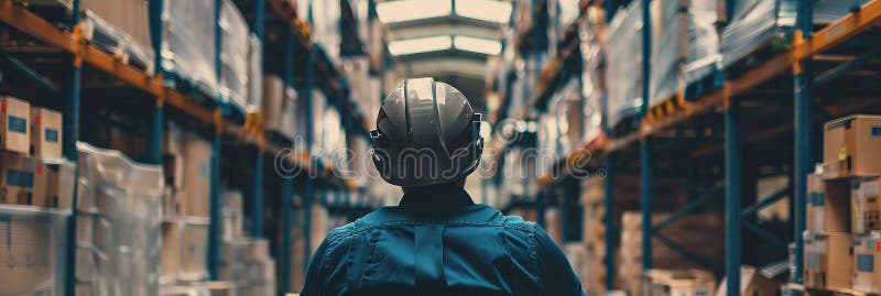 Warehouse Worker Operates a Forklift in a Warehouse, Warehouse ...