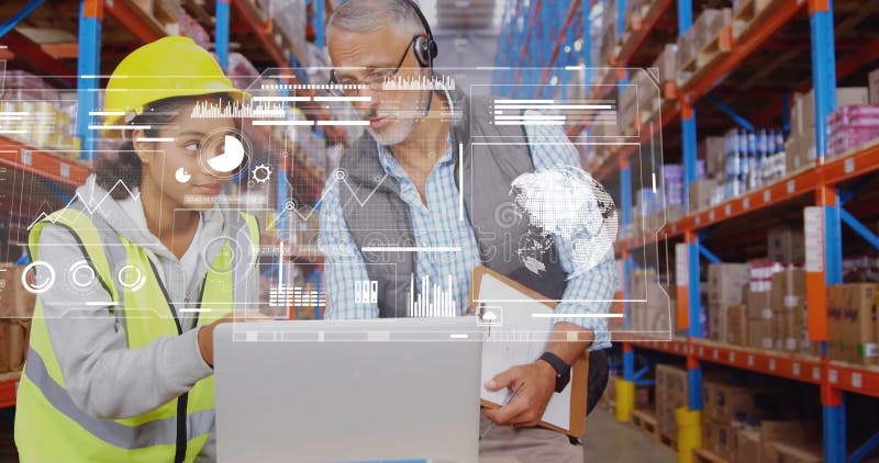 AI Scanning Box Barcode in Warehouse Stock Video - Video of technology ...