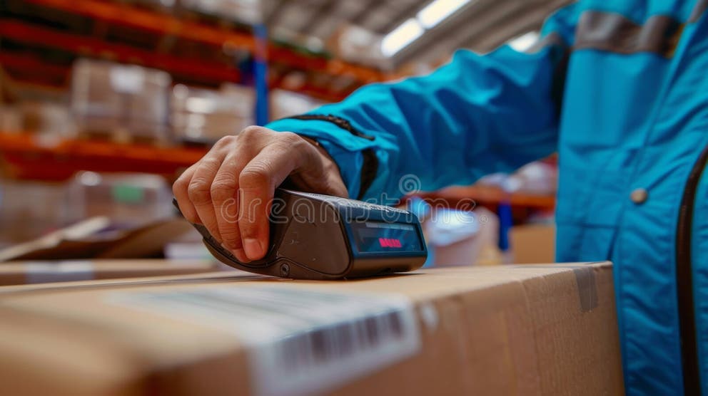 A Warehouse Worker Scanning Packages.AI Generated Image Stock Photo ...