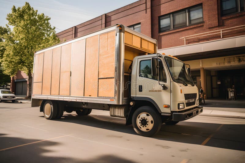 Warehouse Worker Unloading Packages from a Delivery Truck Ai Generated ...