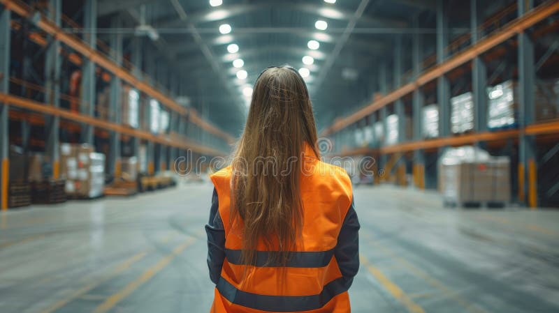 A Warehouse Worker, a Woman Worker Checking in Warehouse Stock ...
