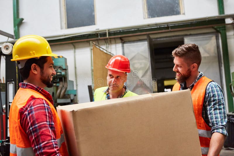 Warehouse Workers Carry a Package and are Checked Stock Photo - Image ...