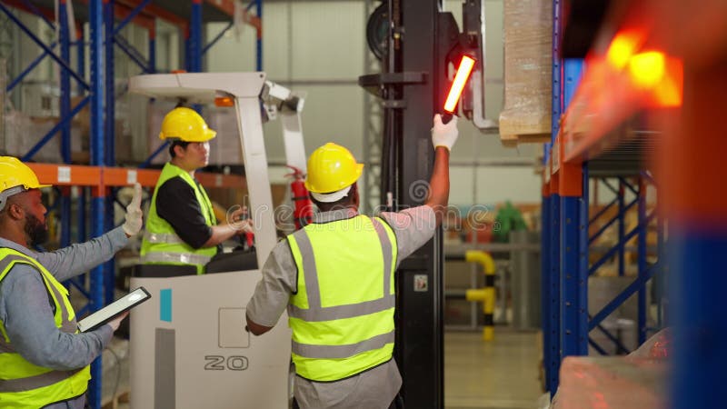Warehouse Workers Checking and Controlling Boxes in Warehouse Stock ...