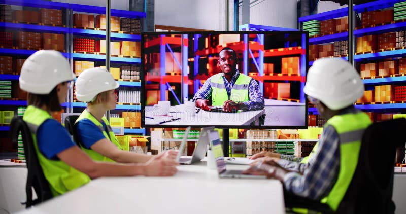 Businesswoman Holding Online Remote Video Conference Webinar from a ...