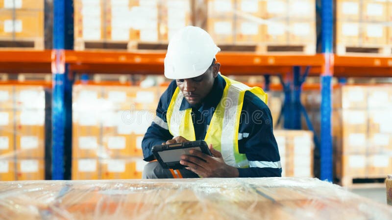 Warehouse Workers Holding Digital Tablet Checking Inventory Management ...