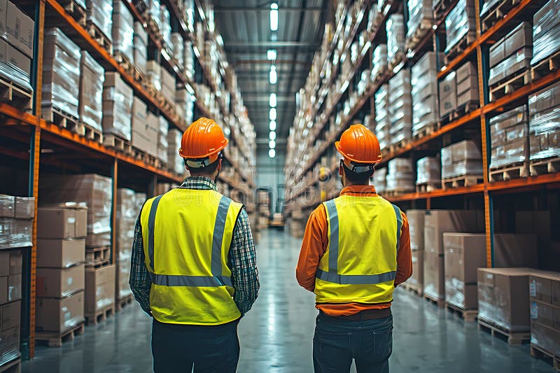 Warehouse Workers Managing Inventory and Logistics Operations Stock ...