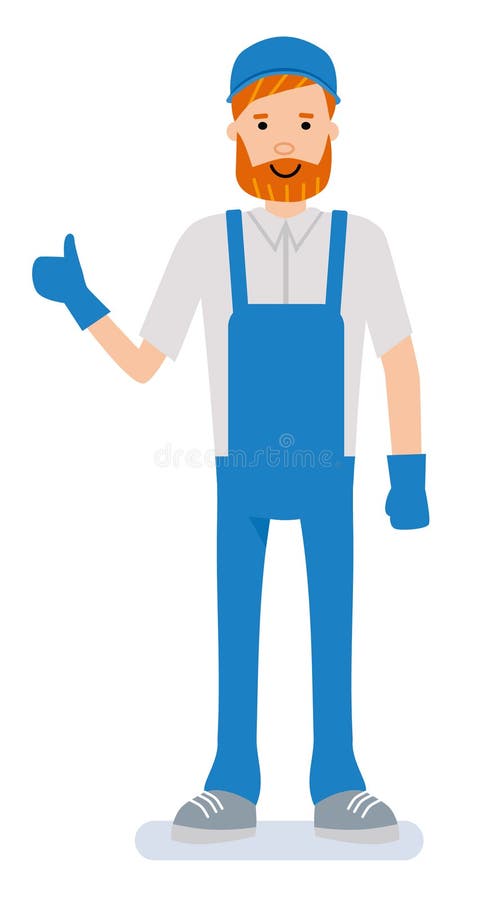 Warehouseman Shows the Thumb. the Warehouse Worker Working Cartoon ...