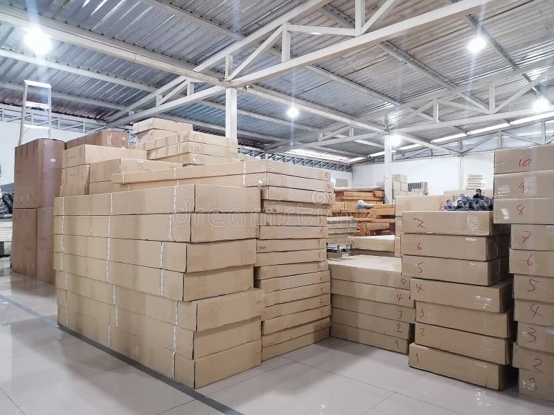 Warehouses that Store Goods Which are Packed in Cardboard Boxes and ...