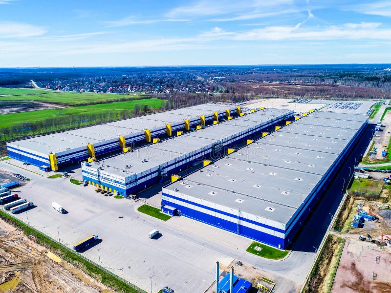 Warehouses Warehouse Complex Aerial View Stock Image - Image of traffic ...