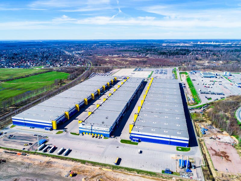 Warehouses Warehouse Complex Air View Stock Image - Image of asphalt ...