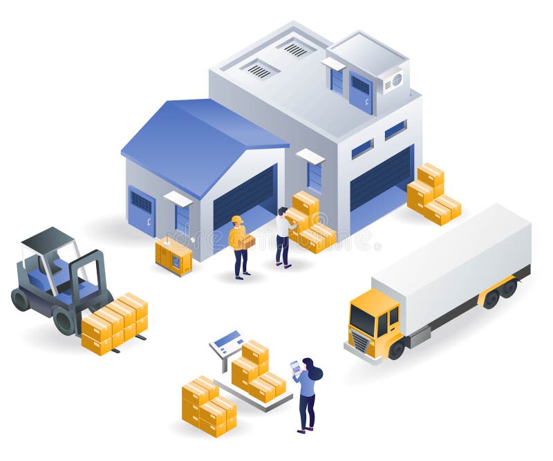 Warehousing and Freight Forwarding Industry Stock Illustration ...