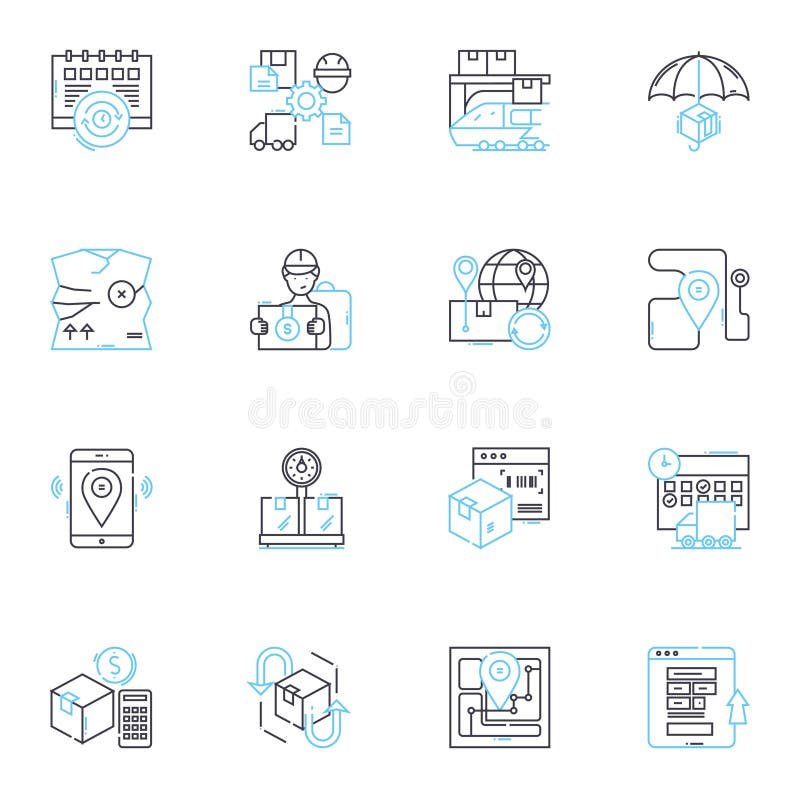 Warehousing Solutions Linear Icons Set. Storage, Logistics, Inventory ...
