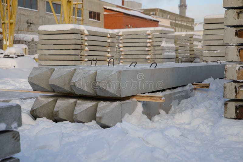 Warehousing and Storage of Building Structures, Piles Stock Photo ...
