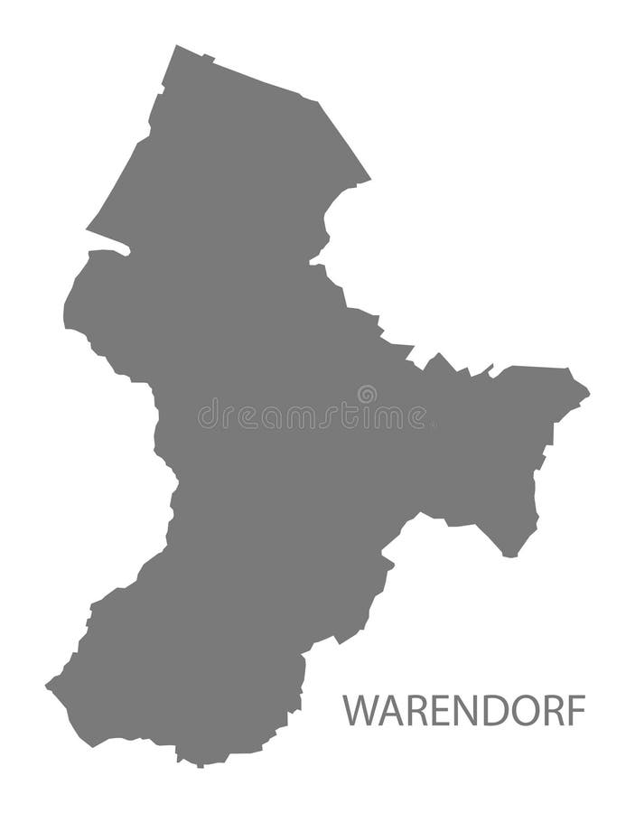 Warendorf City Map with Boroughs Grey Illustration Silhouette Shape ...