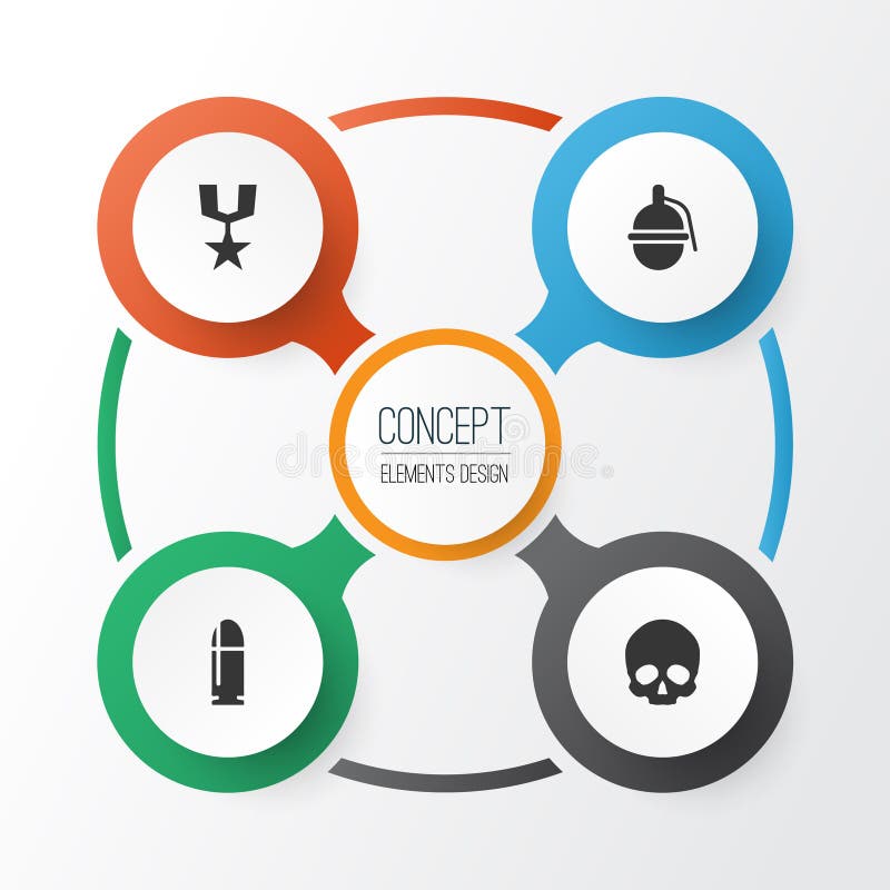 Warfare Icons Set. stock vector. Illustration of dangerous - 97363737