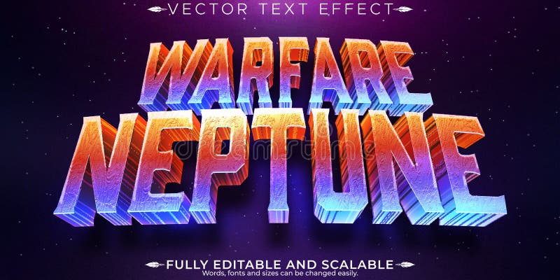 Warfare Neptune Text Effect, Editable Gaming and Space Text Style Stock ...