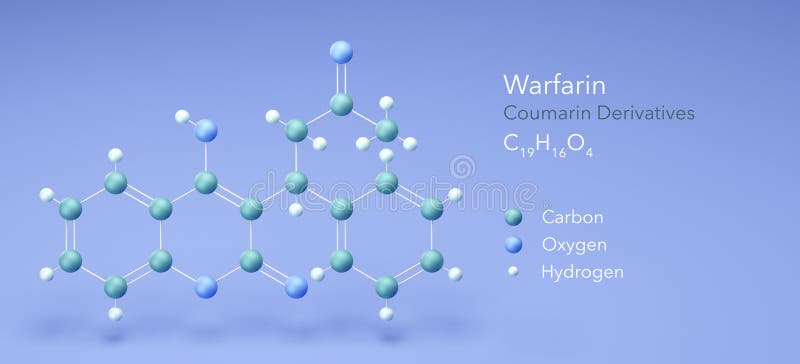 Warfarin Molecule, Molecular Structures, Coumarin Derivatives, 3d Model ...