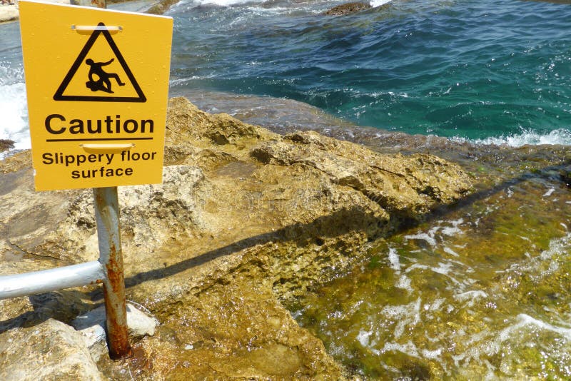 Warning Sign: Slippery Ground Stock Image - Image of road, slip: 626913