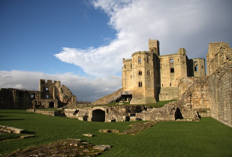 Warkworth Castle stock photo. Image of architecture, spring - 4314466