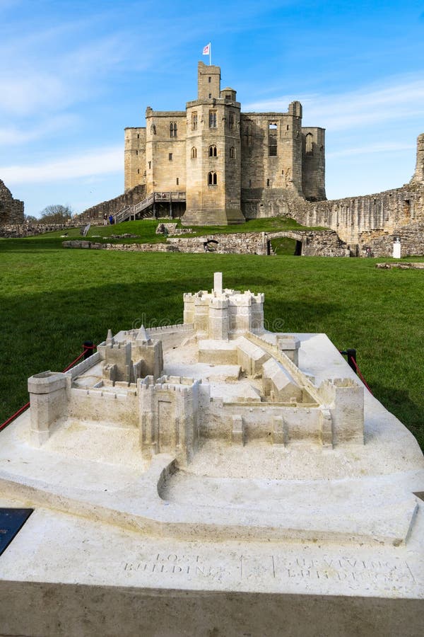 Warkworth Castle and Scale Model in Northumberland, UK Editorial Image ...