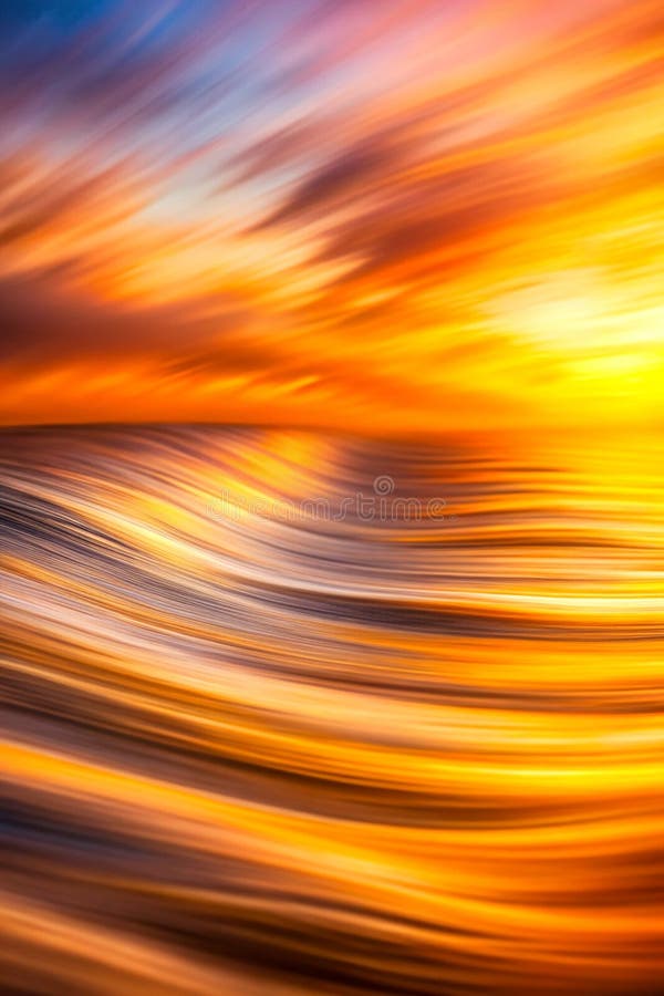 Warm Abstract Blurred Motion Defocused Wavy Pattern Stock Illustration ...